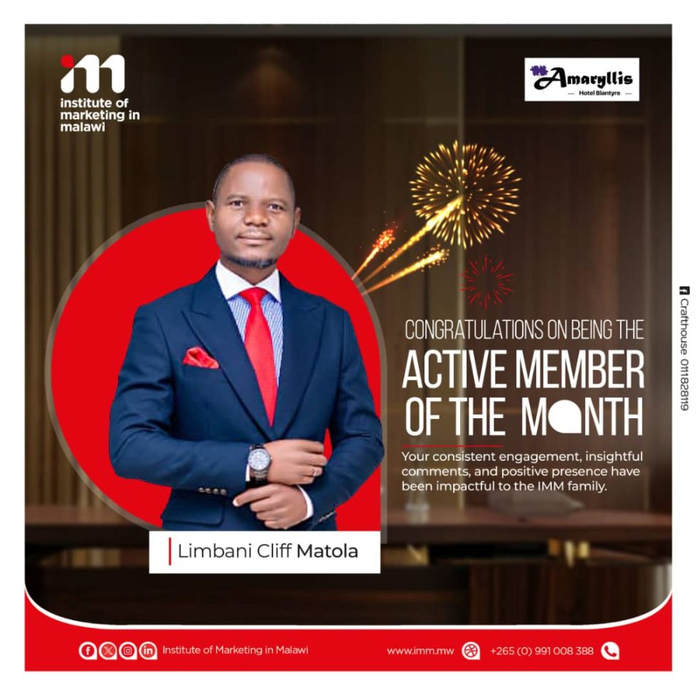 Limbani Matola: Active Member of the Month - Institute of Marketing in ...